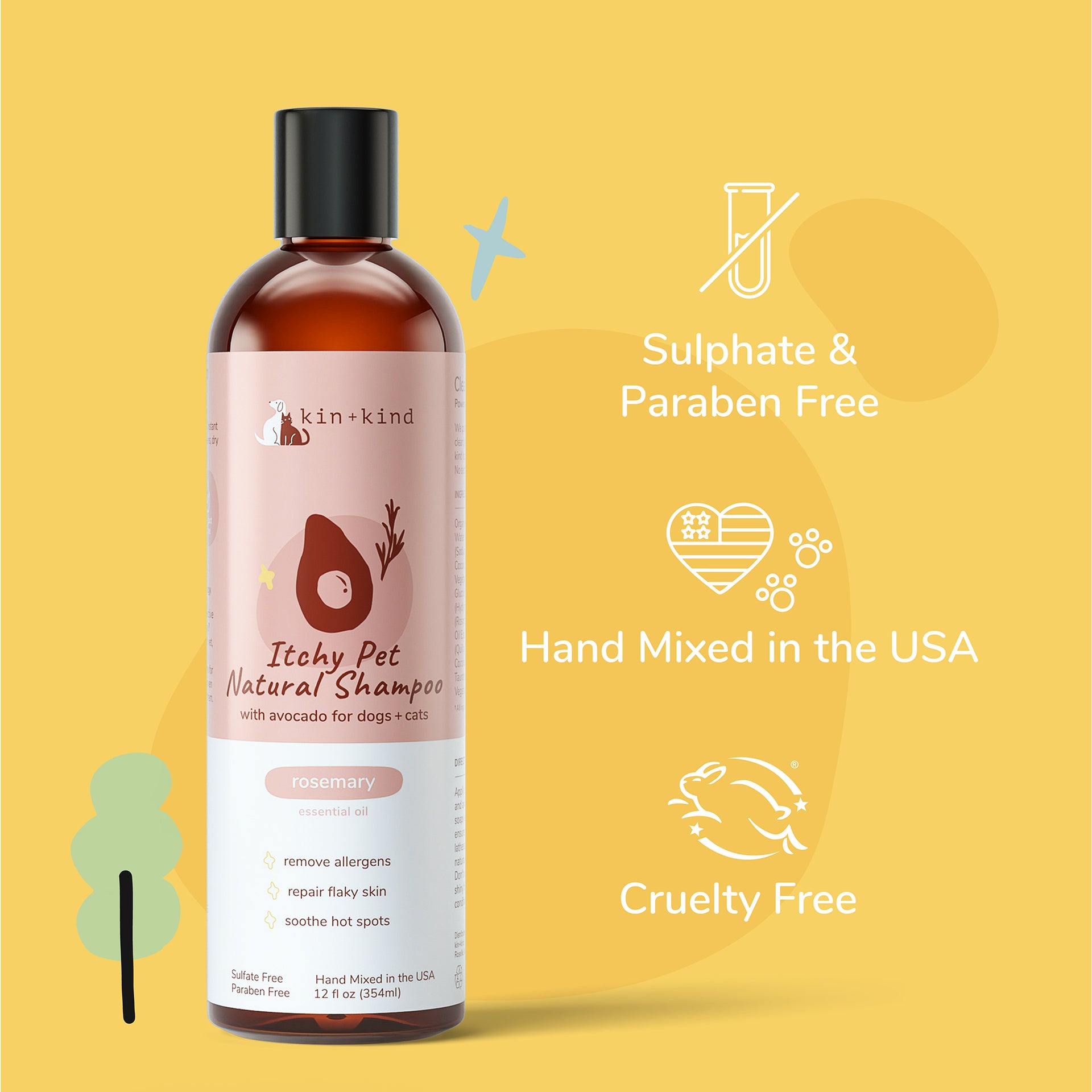 Itchy Pet Shampoo (Rosemary) – kin+kind - Natural & Organic - Pet ...