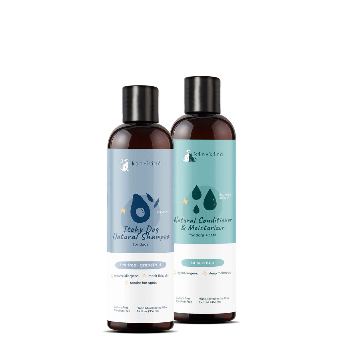 Pet Shampoo + Conditioner (Set for Itchy Dogs and Cats) – kin+kind ...